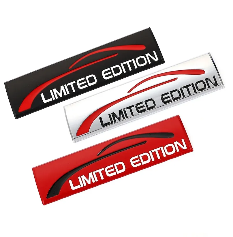 Car Limited Edition Logo Black / Red 3d Metal Limited Edition Badge