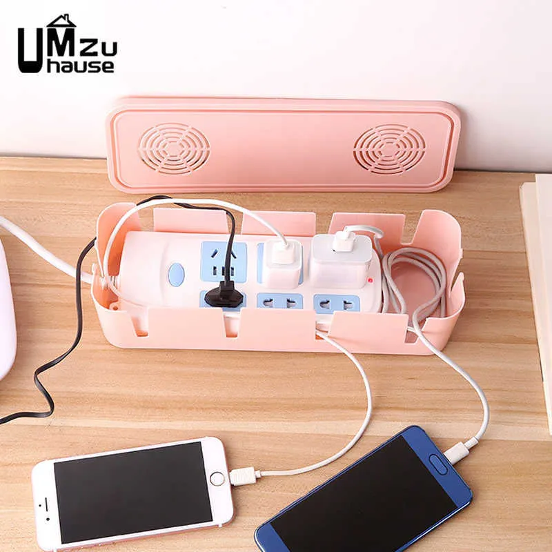 Storage Box Organizer Power Strip Box Desktop Cable Management Box For ...