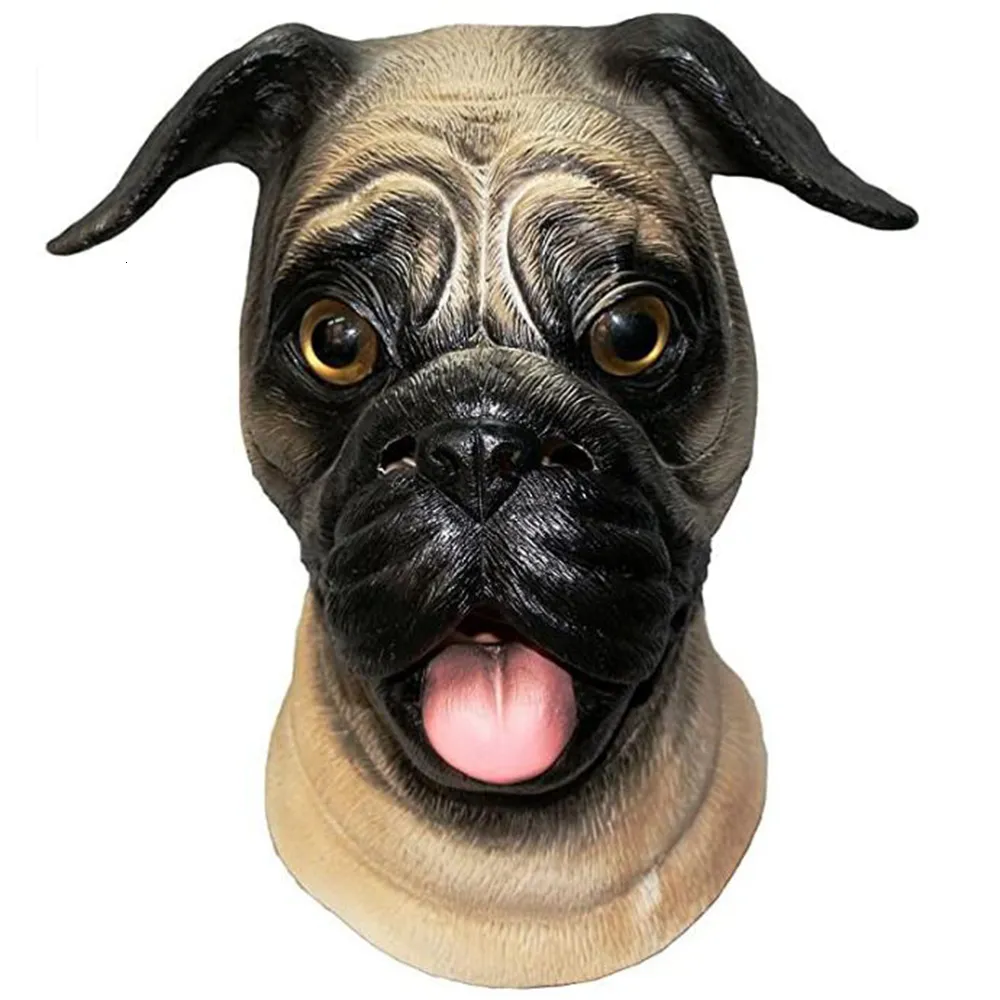 Party Masks Latex Full Head Realistic House Pet Pug... From Kong08, $24 ...
