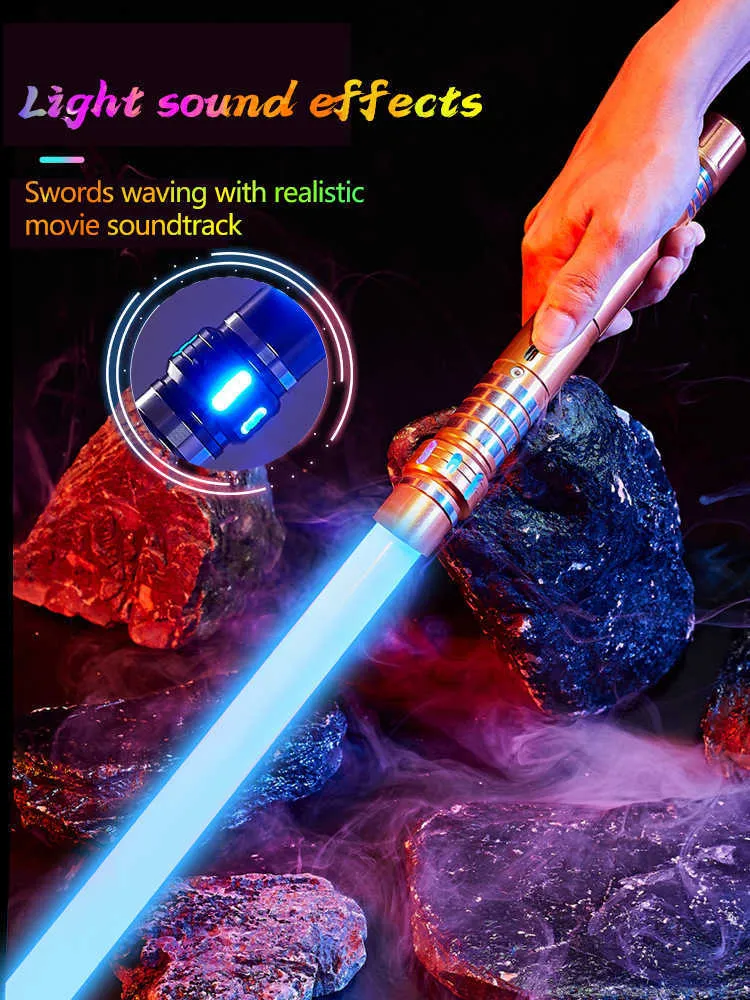 LED Rave Toy RGB Lightsaber Metal Hilt For Heavy Dueling Change Cosplay ...