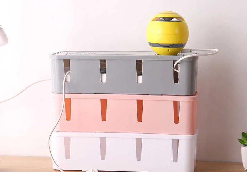 Storage Box Organizer Power Strip Box Desktop Cable Management Box For ...