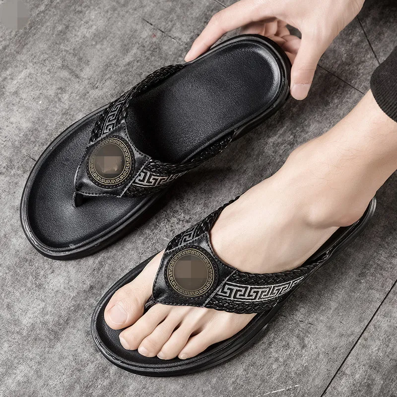 Luxury Leather Slide Paragon Slippers For Men For Men And Women Perfect ...