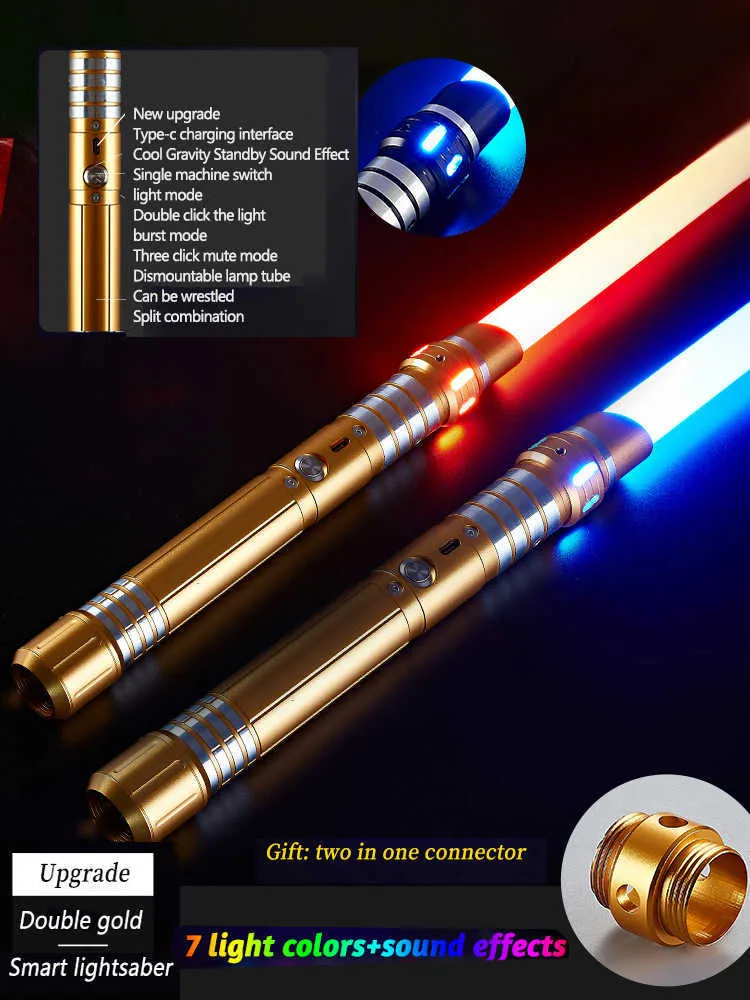 Led Rave Toy RGB Lightsaber Metal Hilt For Heavy Dueling Change Cosplay ...