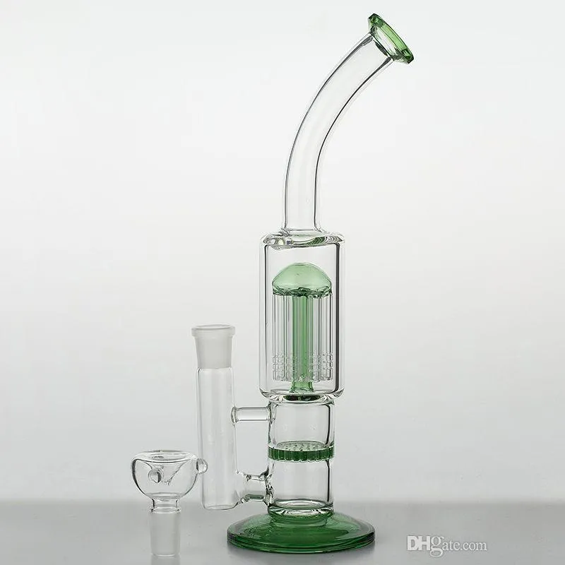 Wholesale Green Glass Bong Honeycomb Diffuser With Bowl 12 Inches Thick ...