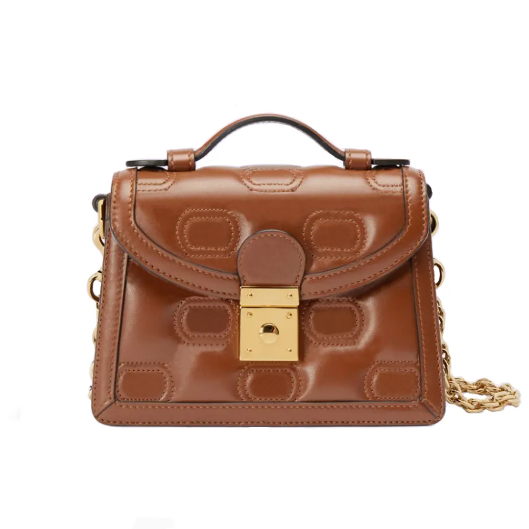Small Leather Top Handle Tote Bag Designer Thread Mini Shoulder Bag ...