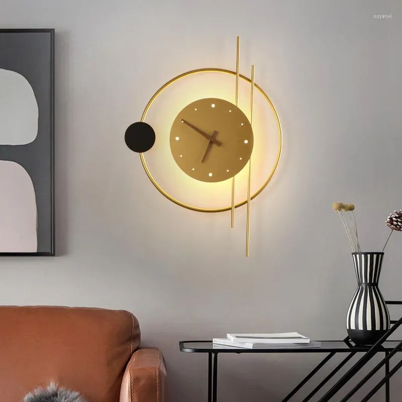 Modern LED Nordic Wall Sconce With Art Clock Design For Creative Aisle ...