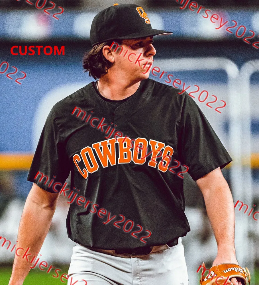 David Mendham Aidan Meola Oklahoma State Baseball Jersey Roc Riggio 10 ...