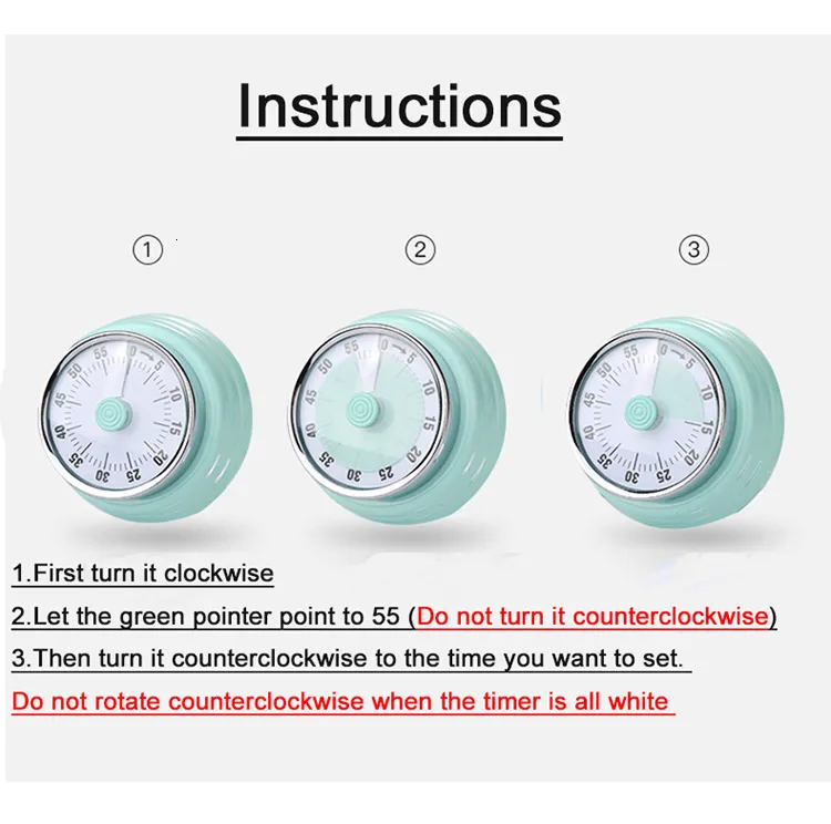 Kitchen Timers Mechanical Stopwatch Countdown Kitchen Fridge Magnets 60 ...