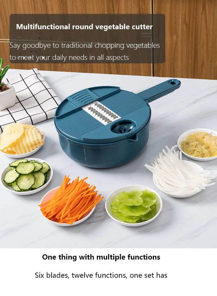 Fruit Vegetable Tools 12 In 1 Multi Function Vegetable Choppers Manual ...