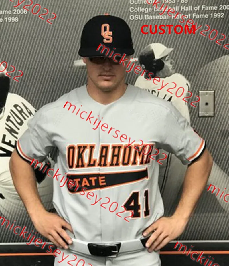 David Mendham Aidan Meola Oklahoma State Baseball Jersey Roc Riggio 10 ...
