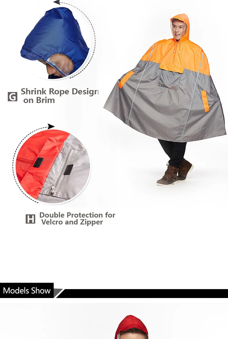 QIAN Hooded Rain Poncho Waterproof One Time Raincoat For Men, Women ...