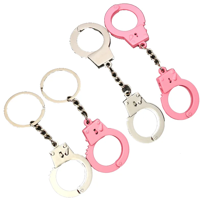 Novelty Handcuffs Keychain - Cool Metal Keyring, Fun Bag Charm Pendant ...