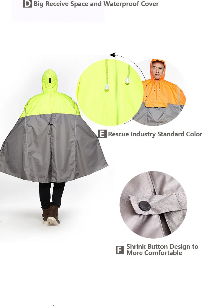 QIAN Hooded Rain Poncho Waterproof One Time Raincoat For Men, Women ...