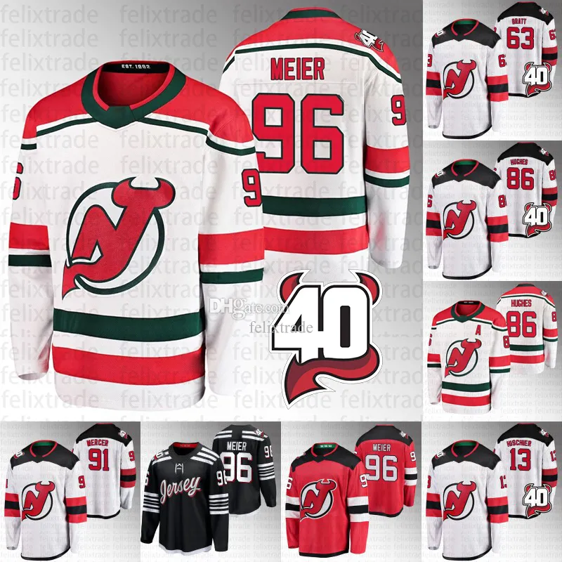 Timo Meier Devils 40th Anniversary Jersey Jack Hughes Tomas Tatar ...