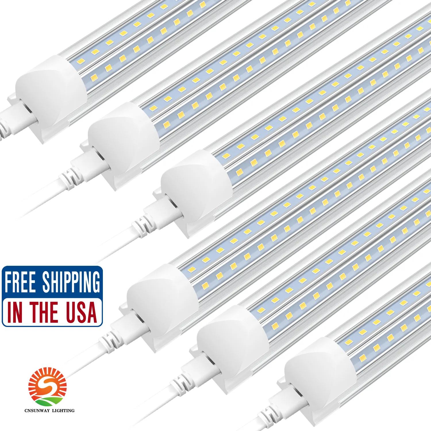 V Shape LED Tube Light 8ft T8 72W Integrated, 4ft 5ft 6ft 8ft Lengths ...