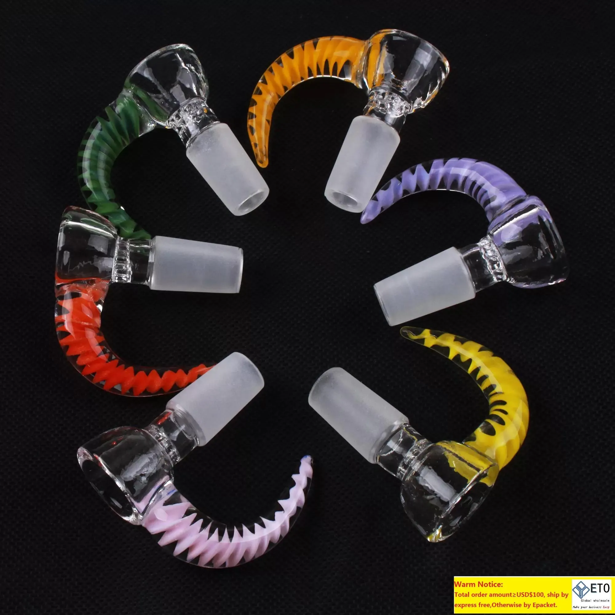 Royal 14mm Horn Glass Bowl Piece With Honeycomb Screen USA Colors ...