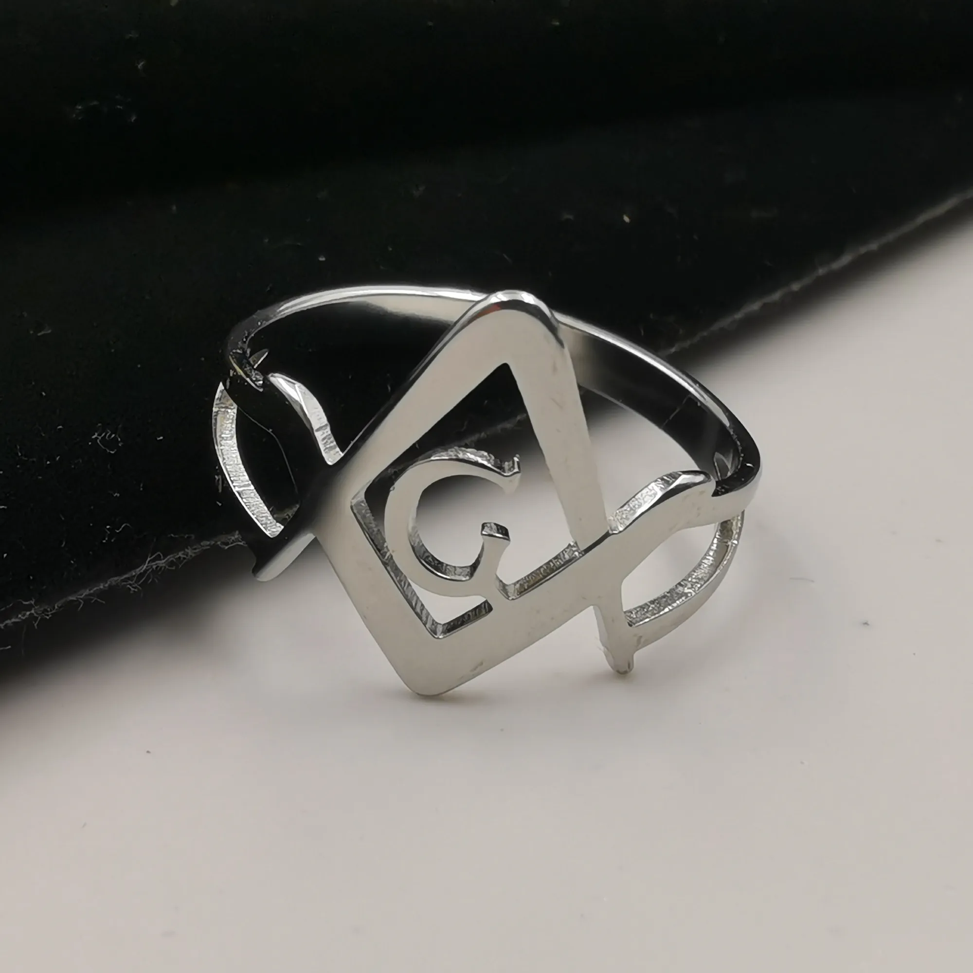 Anillo De Fremason De Acero Inoxidable: Recorte Del Símbolo Del ...