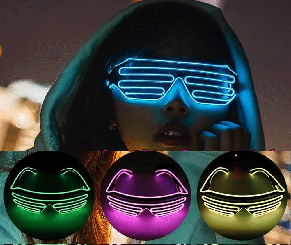 DHgate.com:Glowing LED Shutter Shades - Light Up Party Glasses for ...
