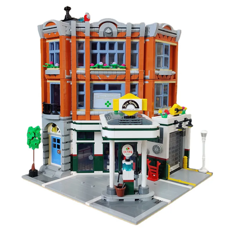 City Street View Corner Garage House Building Blocks Creator Brick Toys ...