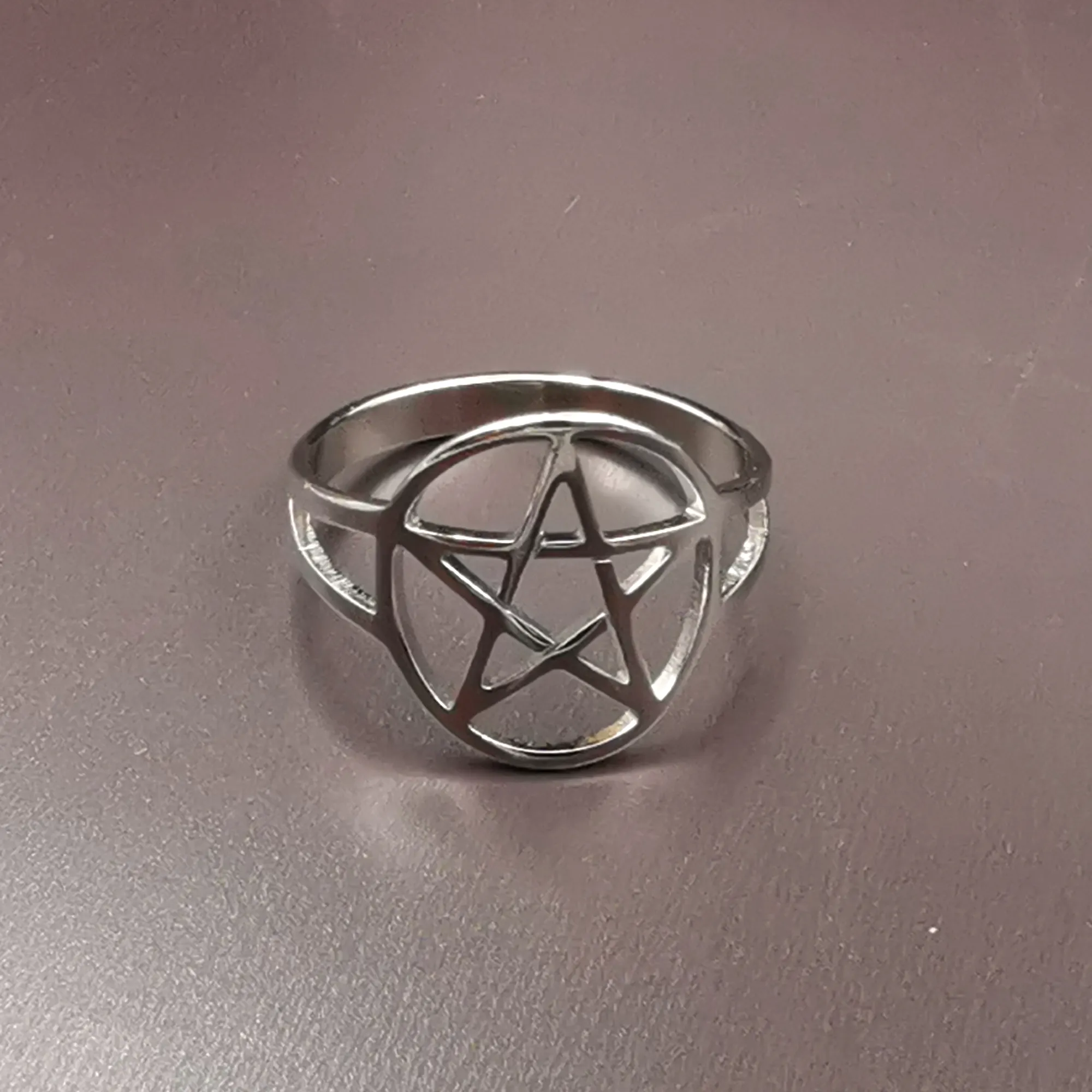 Anneaux D'étoiles Pour Hommes Pentagram, Wicca Pentacle Bijoux En Acier Inoxydable Amulet ...