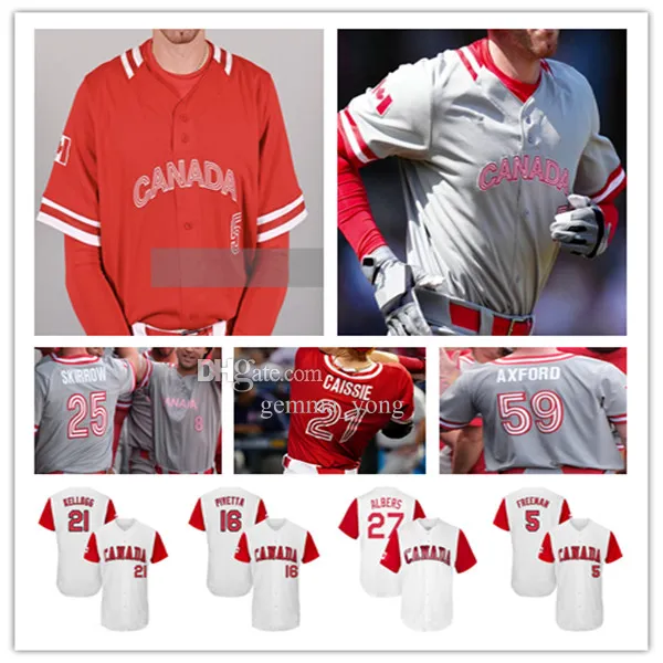 2013 Team Canada Baseball Jersey Freddie Freeman Otto Lopez Bo Naylor ...
