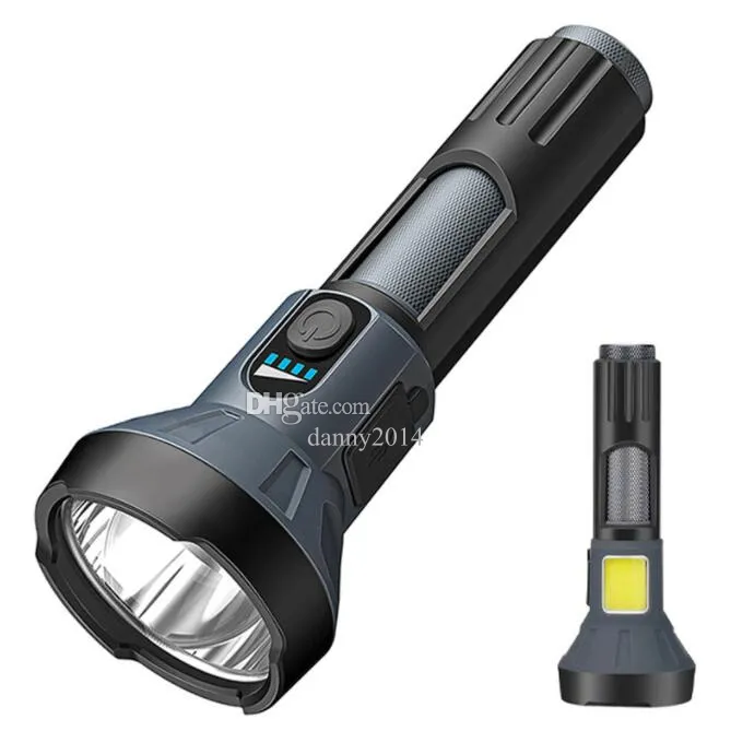 Portable USB Rechargeable Flashlight Spotlights Waterproof Led COB ...