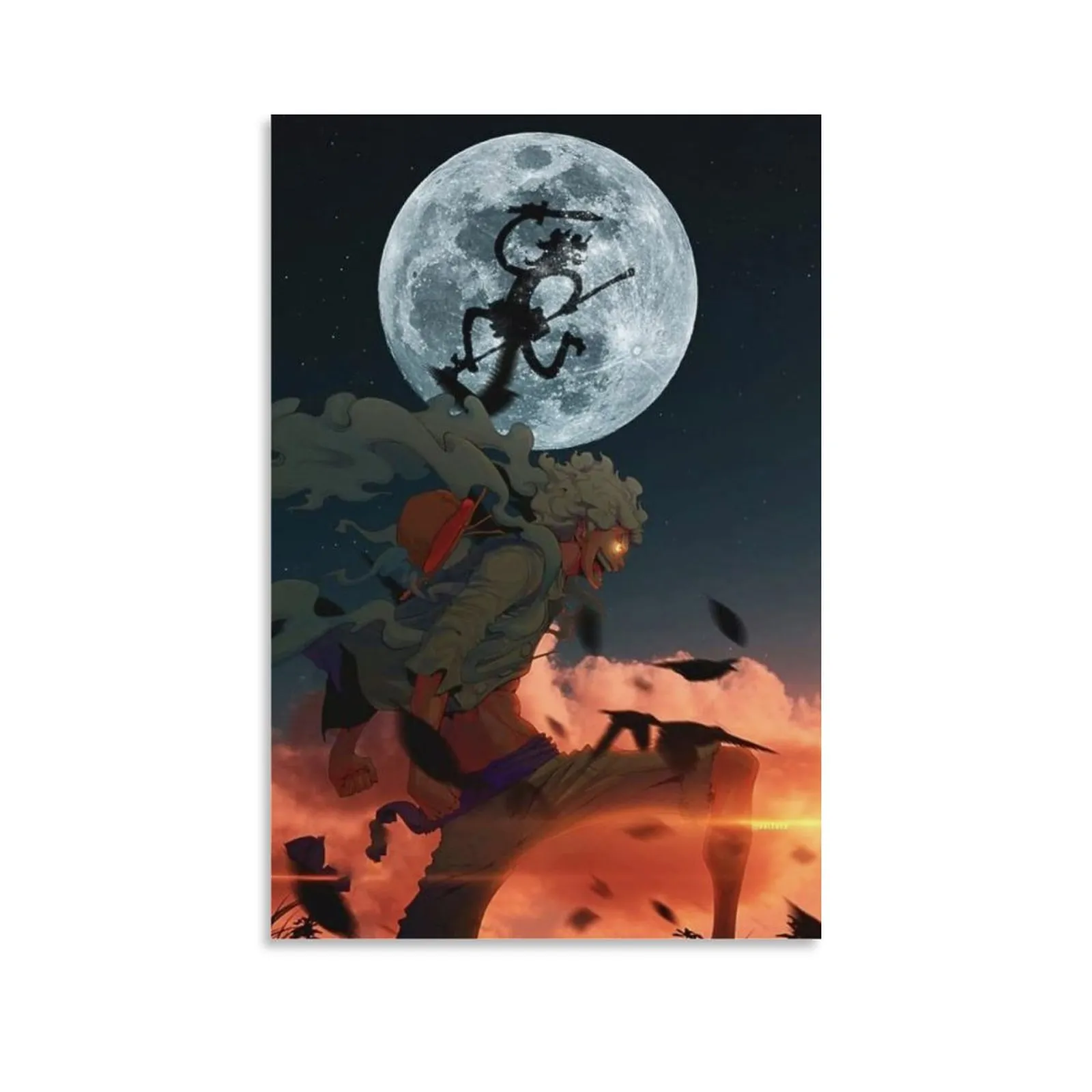 One Piece Posters Luffy 3Panel Hanging Posters Vertical Print Wall Art ...