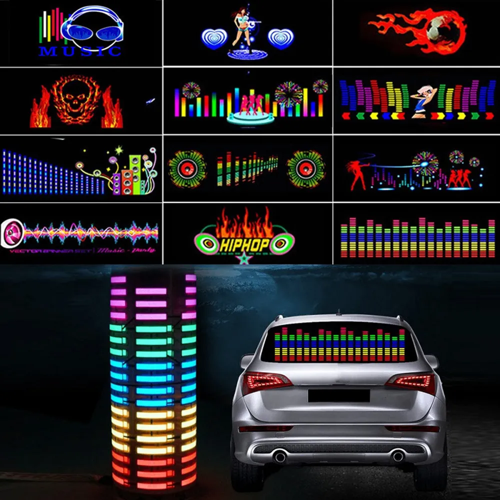 90X25CM Party Event Supplies Car Music Rhythm Rgb Lamp Windshield LED ...