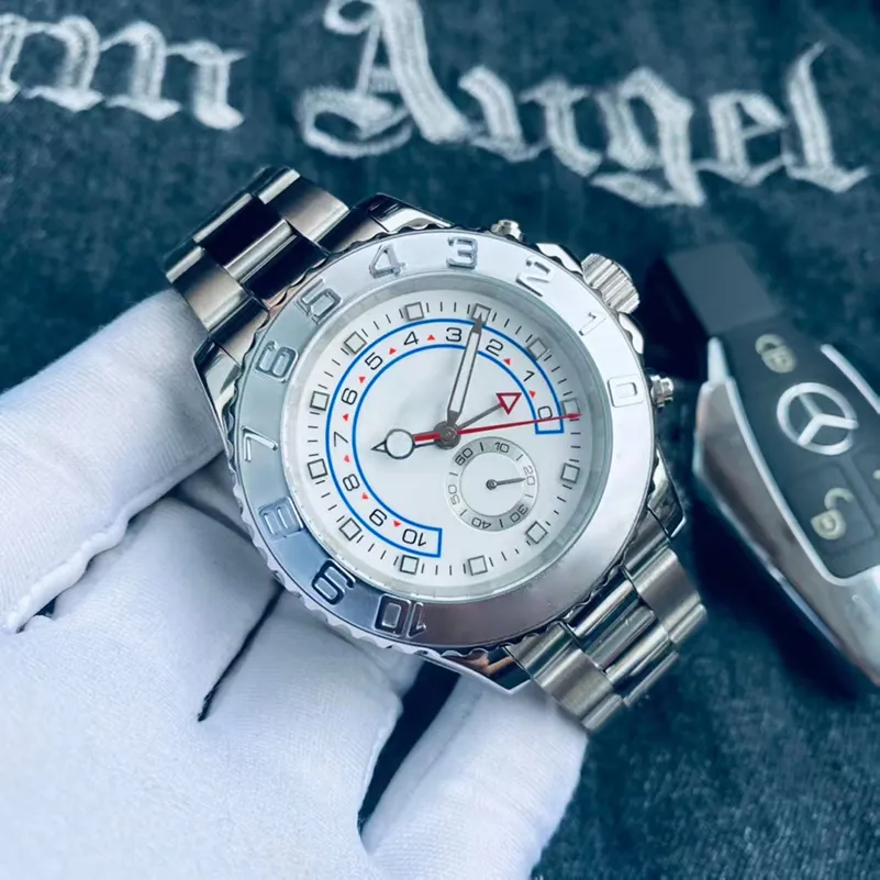 New Luxury Mens Watch White Dial Ceramic Inlaid Automatic Movement ...