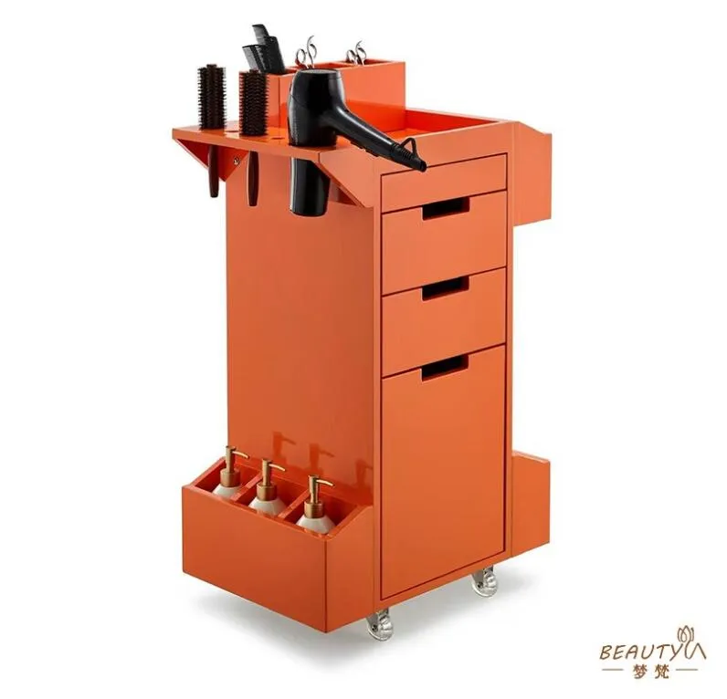 Multi Functional Barber Orange Tool Cabinet For Hair Salons Special ...