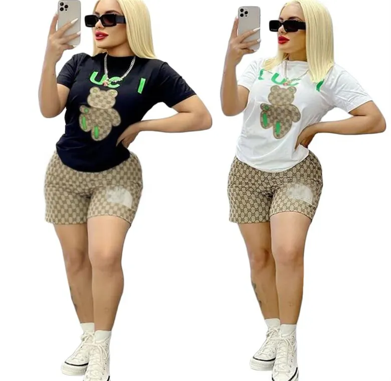 Conjunto Deportivo Casual Lujoso Para Mujeres Con Camiseta Y Shorts, 2 ...