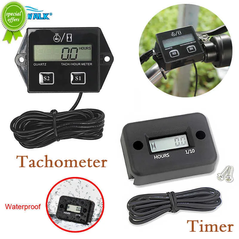 Digital Engine Tachometer Hour Meter Waterproof RPM Gauge With LCD ...