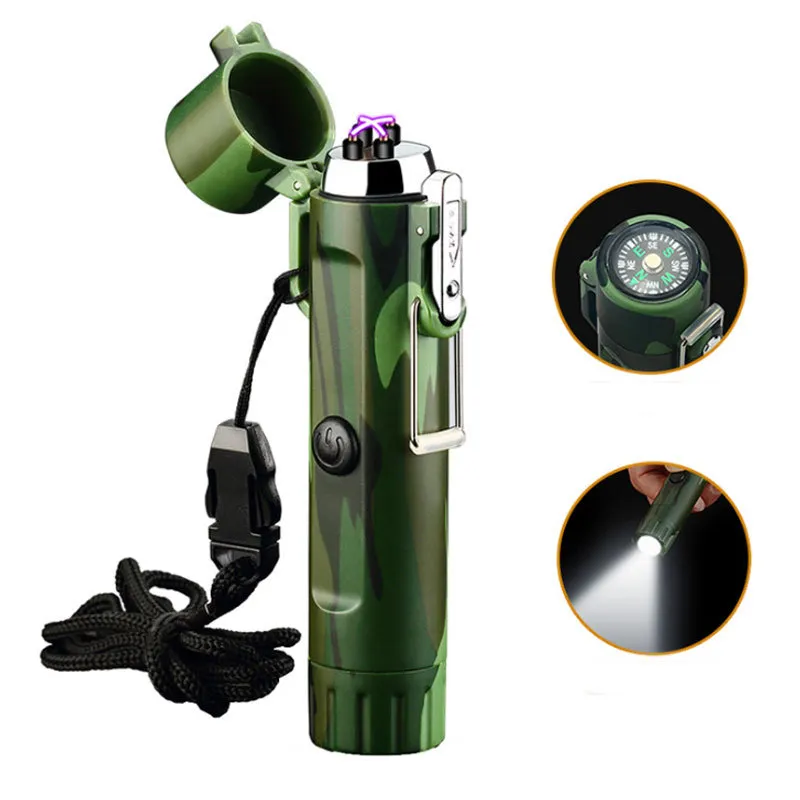 Waterproof Windproof Lighter - Rechargeable Double Arc Plasma Lighter ...
