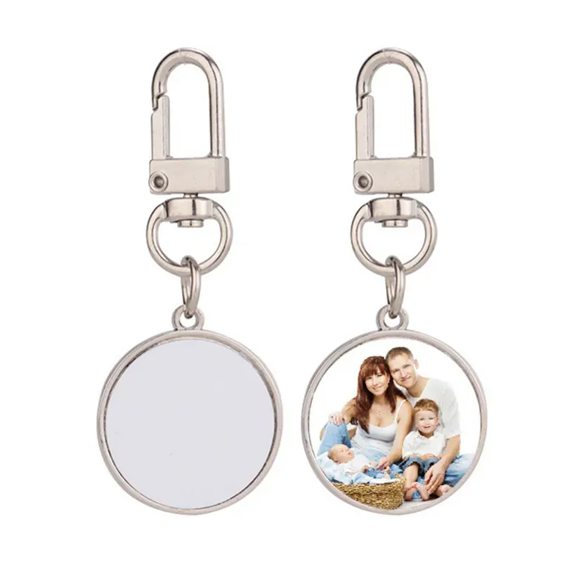 Gold Plated Alloy Round Keychain With UPS Thermal Transter For DIY ...