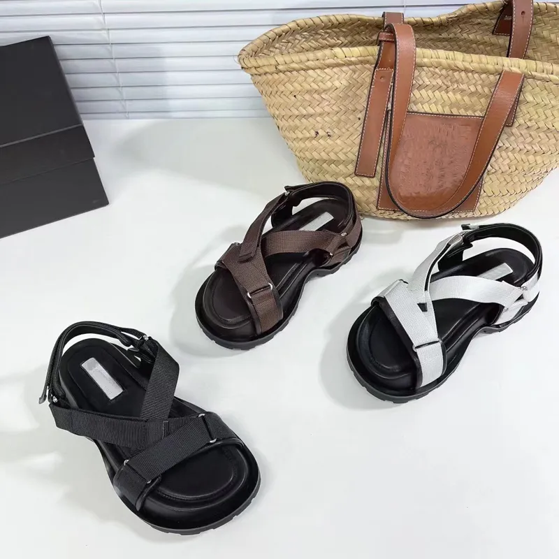 Bulk Luxury Designer Nylon Buckle Platform Thong Sandals For Women ...