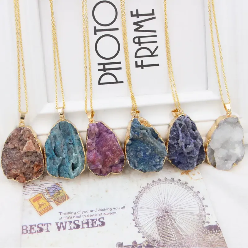 geode stone necklace
