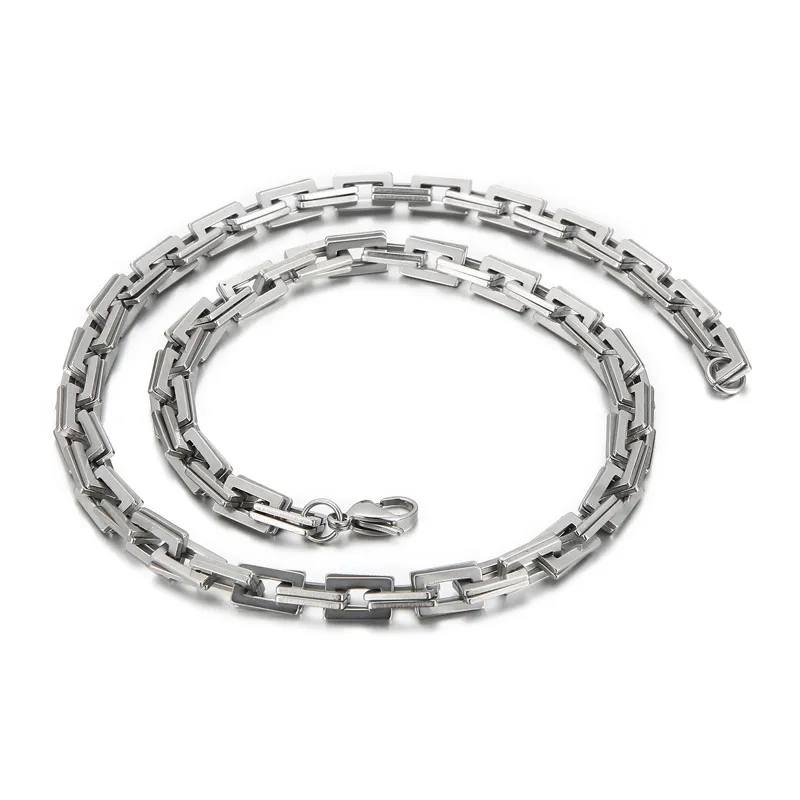 Stainless Steel Necklace Chain Womens: 7mm Double Rectangle Link Chain ...