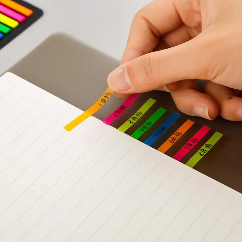 colored sticky note tabs