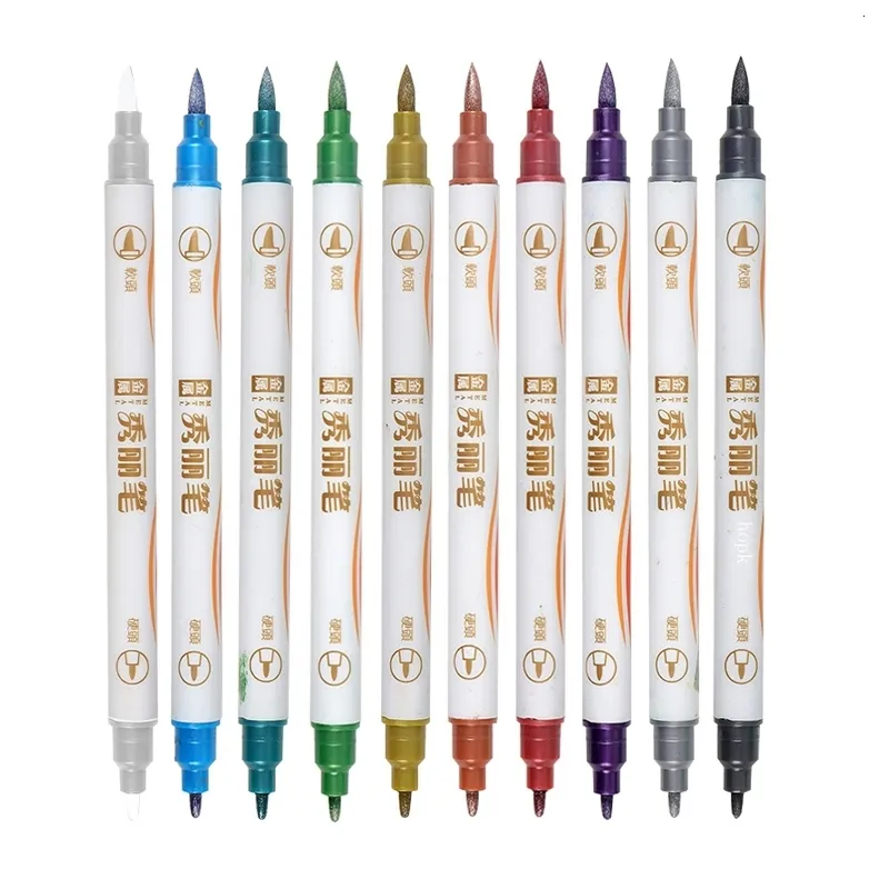 Wholesale Markers Set Fine Point Brush Metallic Marker Pens Double Tip ...