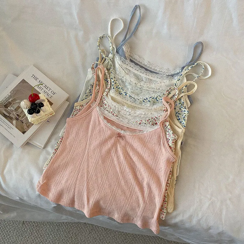 Camisoles Tanks Vintage Sexy Lace Floral Print Camisole Women Vest ...