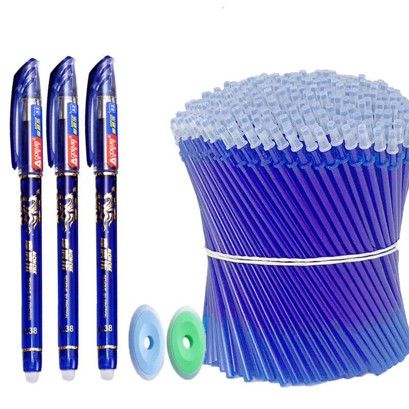 Ballpoint Pens Erasable Gel Pen Set 0.5mm Blue Black Gel Ink Plastic 6. ...