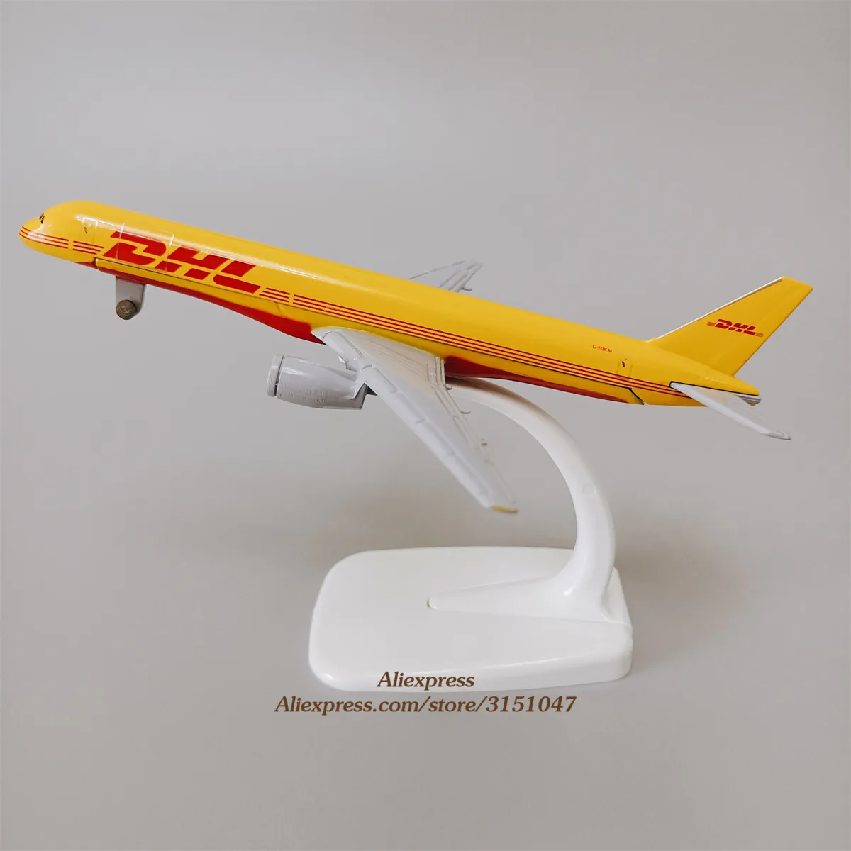 DHL Boeing 757-200 Diecast Airplane Model - 16cm Yellow Alloy Metal ...
