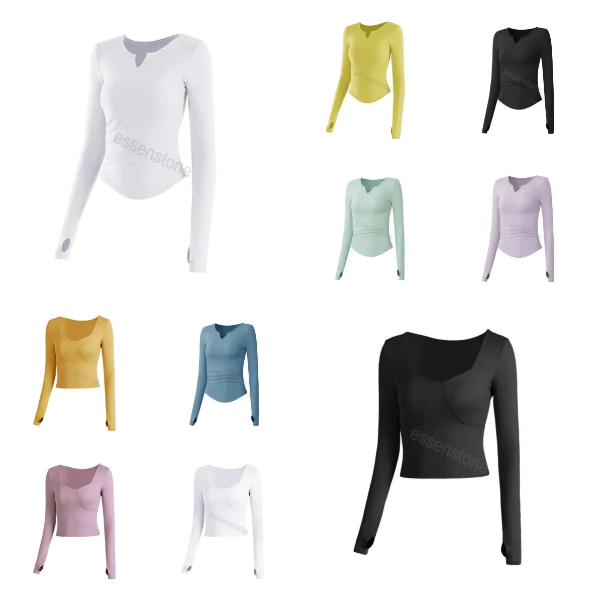 LuL Solid Color Long Sleeve Shirts for Women, Loose Fit Round and V ...