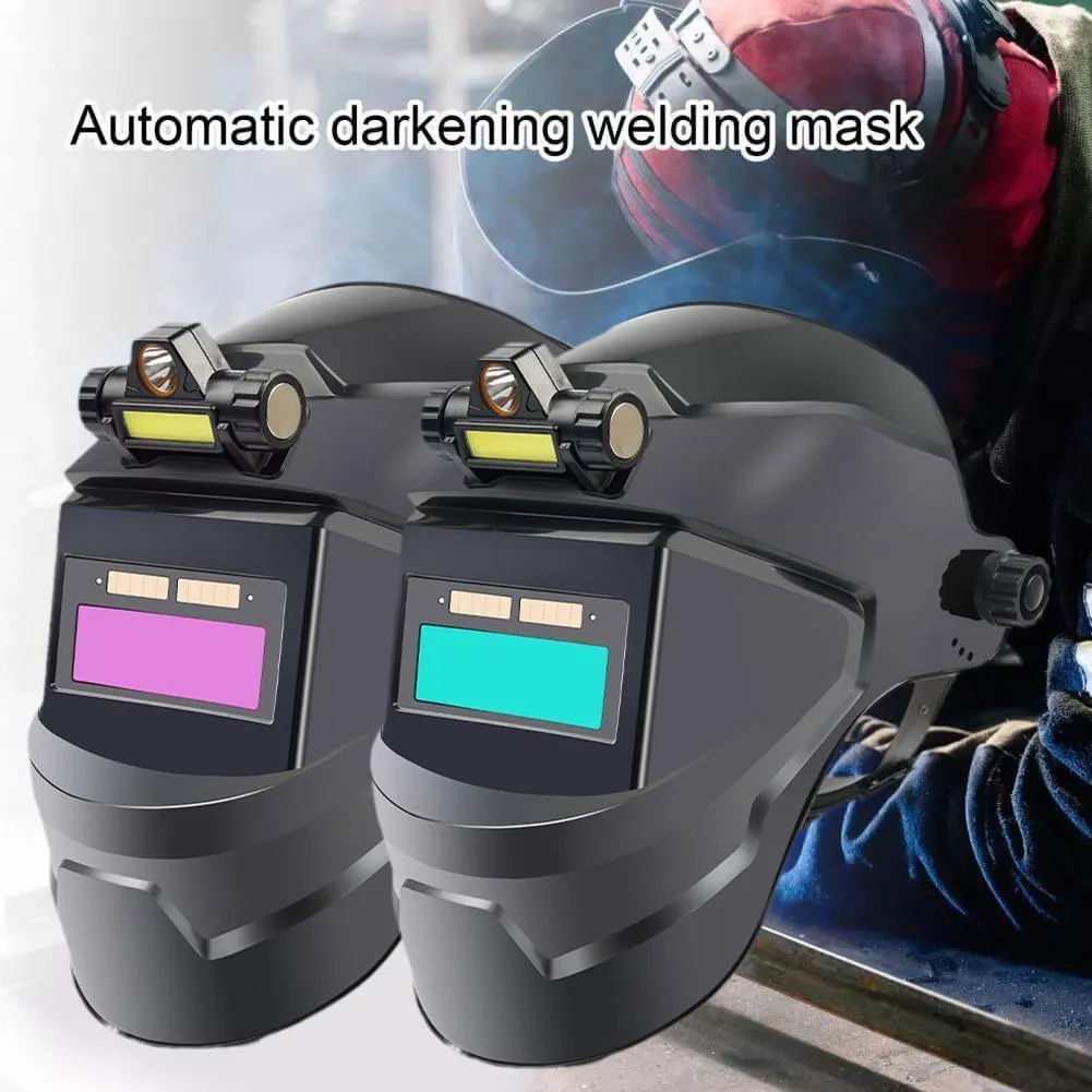Auto Darkening Welding Helmet - Large View Mask, Solar Powered for Arc ...