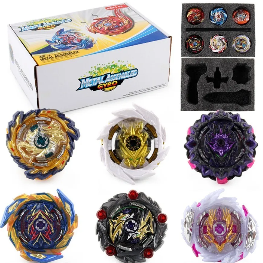 B X Toupie Burst Beyblade Spinning Top Toy Plastic Set 6 Metal Booster ...
