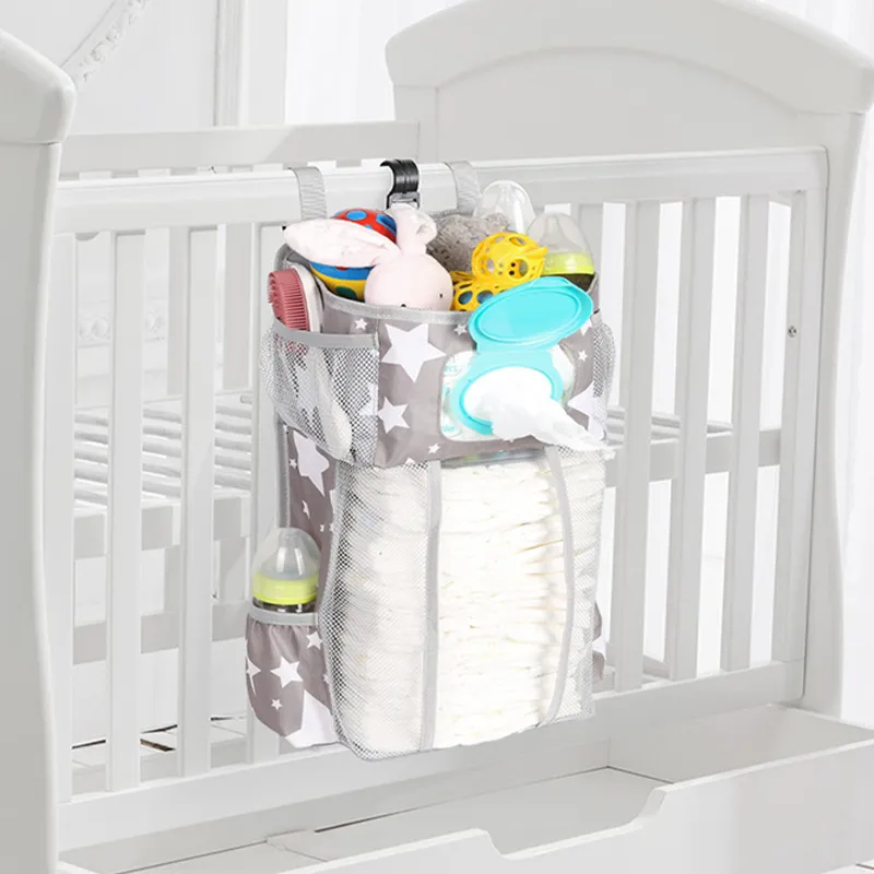 Baby Crib Organizer & Storage Set - Hanging Diaper Caddy, Nursery ...