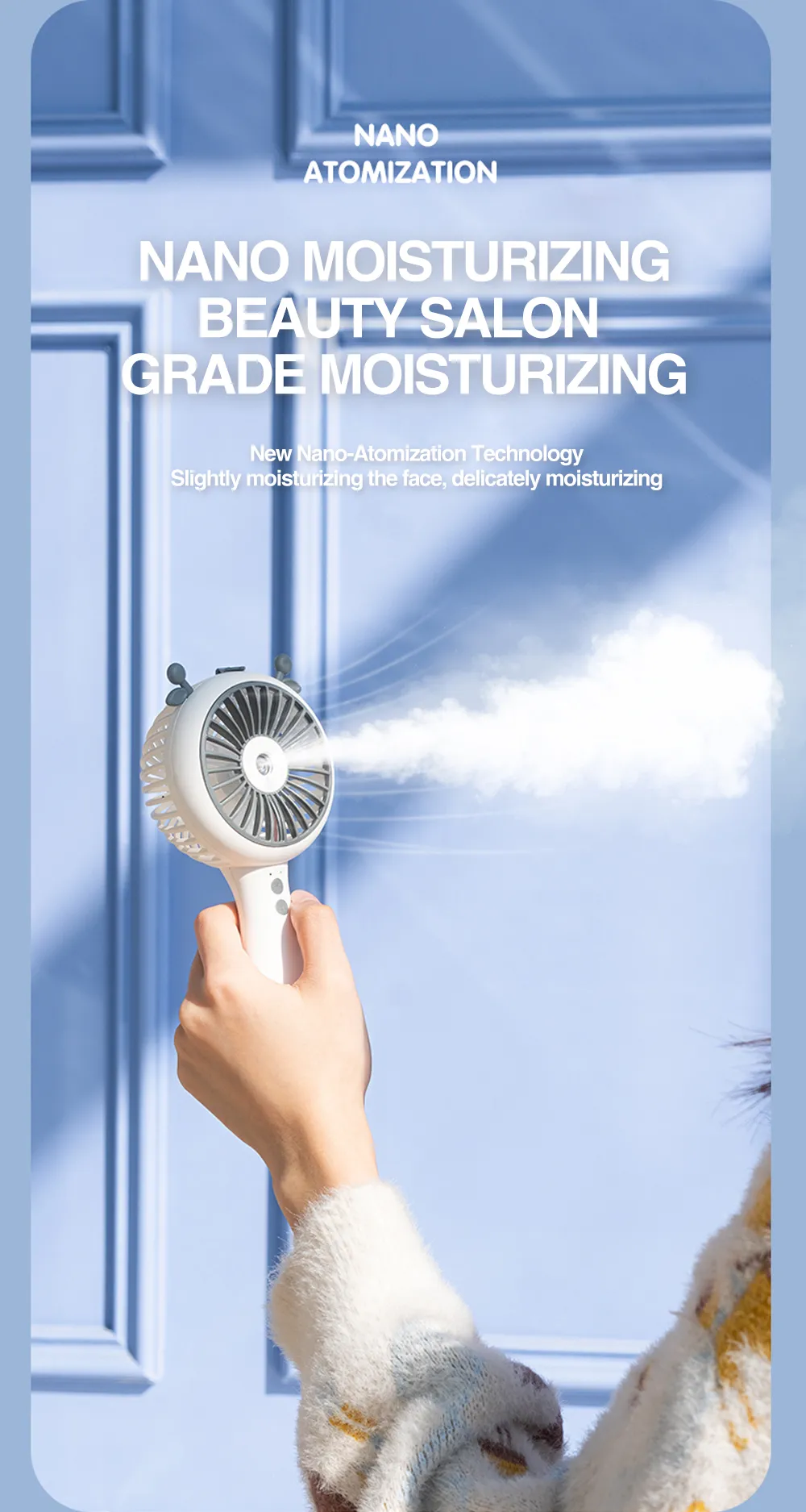 Mini Portable USB Charging Air Condition Handheld Fans 3 Speed 2 ...