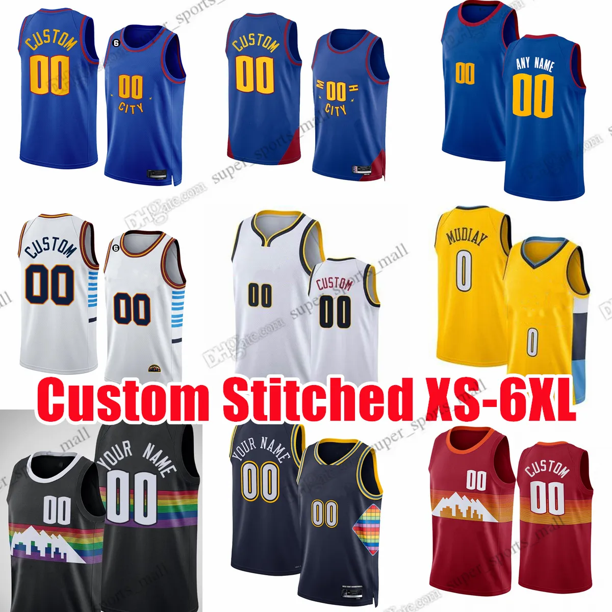 Nikola Jamal Murray Jokic Custom Basketball Jerseys Michael Porter Jr ...
