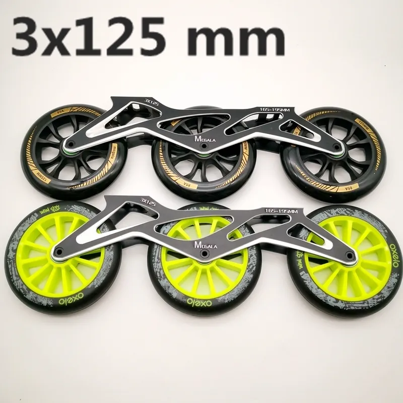 Adult Speed Ice Skates - 3x125mm Inline Frame, High-Performance Wheels ...