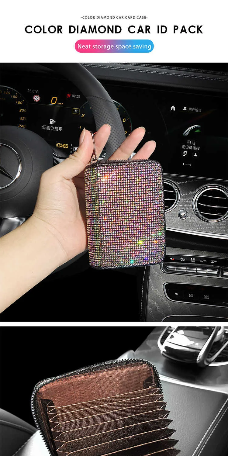 Diamond Car ID Card Package With Zipper Bag Stylish Auto Driver's ...